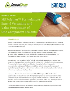 KANEKA MS POLYMER®S203H - KANEKA - datasheet(数据表 - yobo官方网站